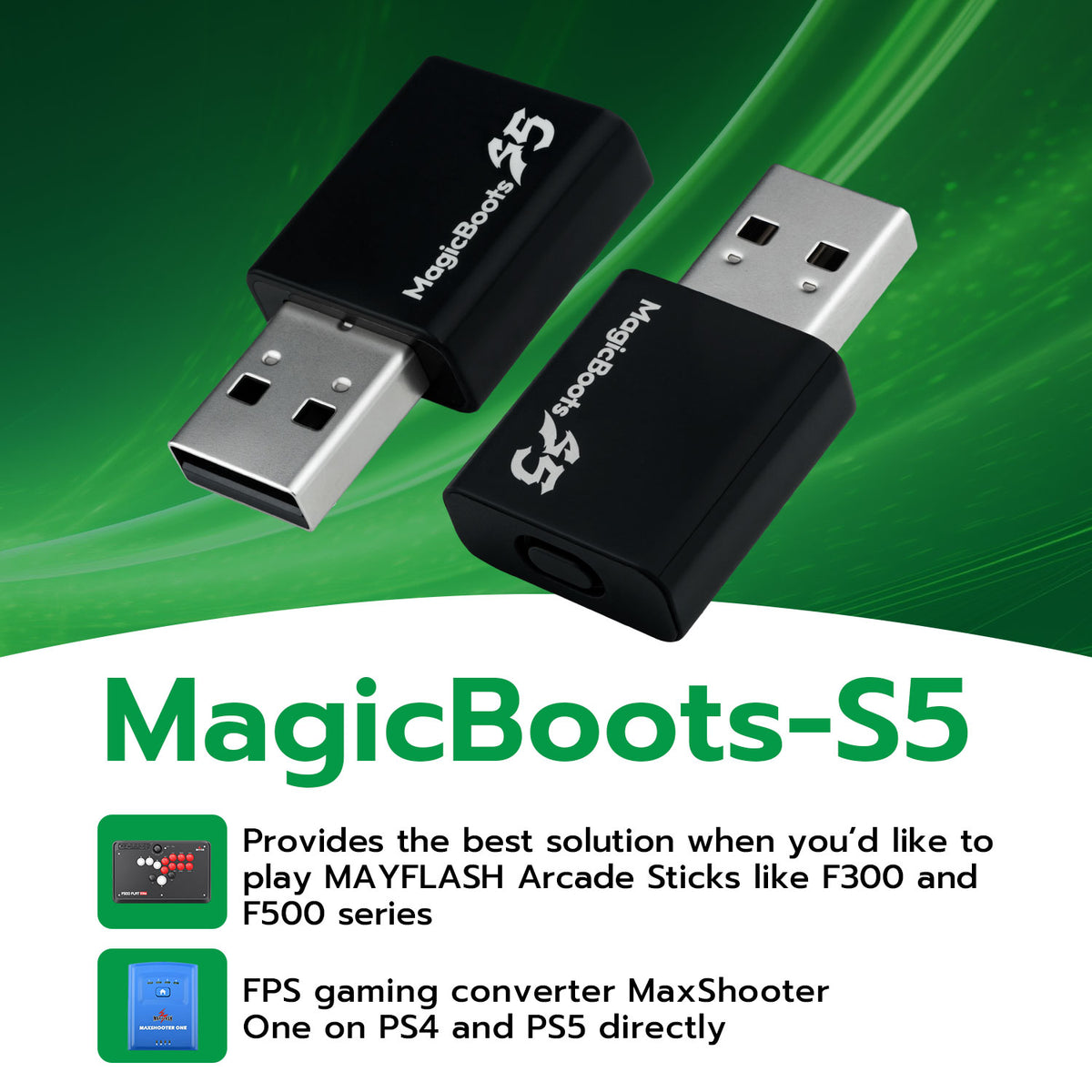 Mayflash MagicBoots-S5 FPS Adapter Arcade Joystick Converter for F300 ...